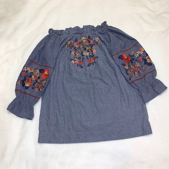 Dresses | New In The Flow Design Ltd Sg Floral Embroidered Off The ...